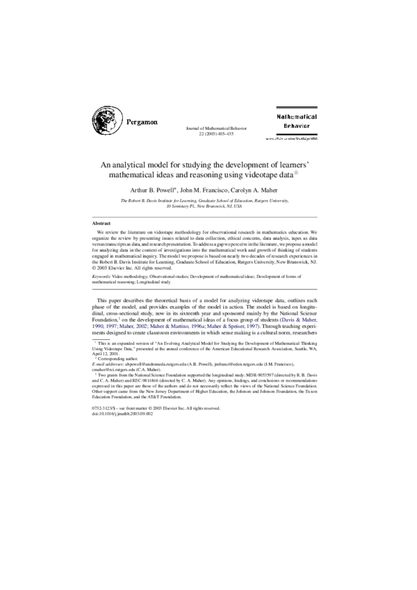 (PDF) An analytical model for studying the development of learners ...