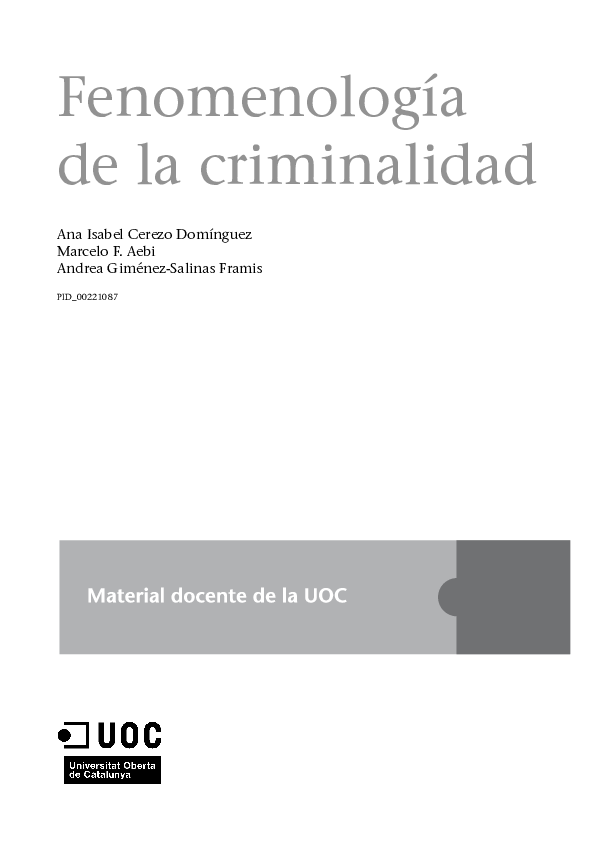 (PDF) Fenomenología de la criminalidad, septiembre 2012