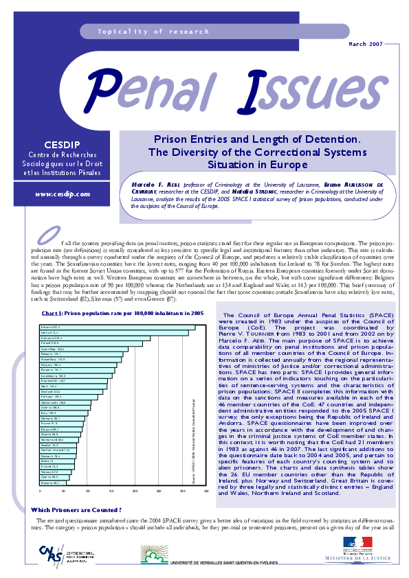(PDF) Prison Entries and Length of Detention: The Diversity of the ...