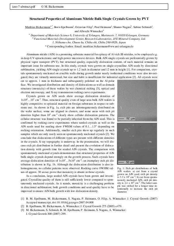 (PDF) Structural properties of aluminum nitride bulk single crystals ...