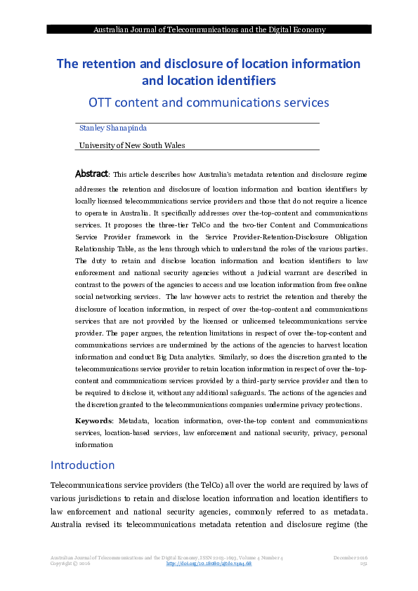 (PDF) Retention and disclosure of location information and location ...