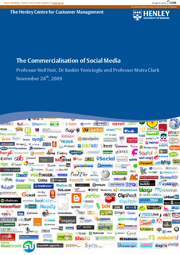 (PDF) The commercialisation of social media