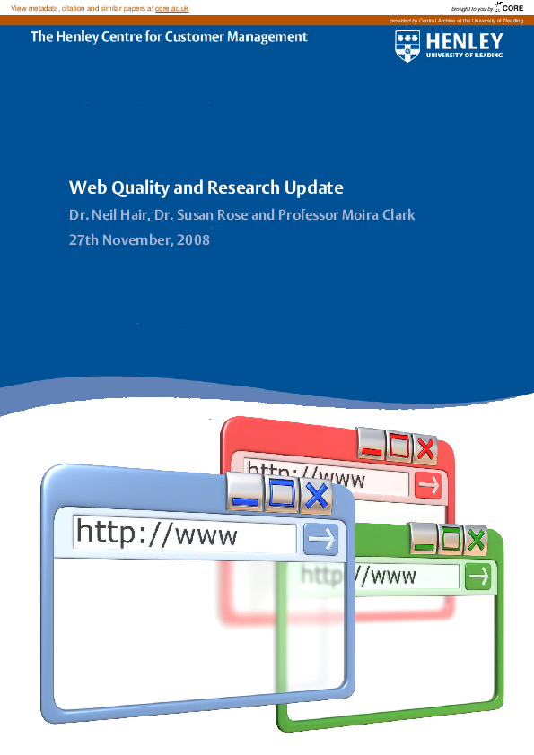(PDF) Web quality and research update
