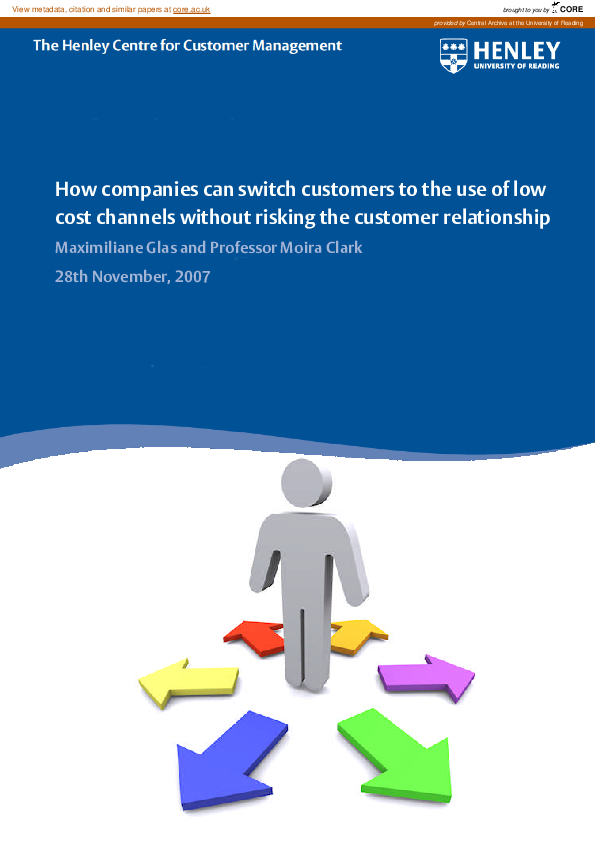 (PDF) How companies can switch customers to the use of low cost ...