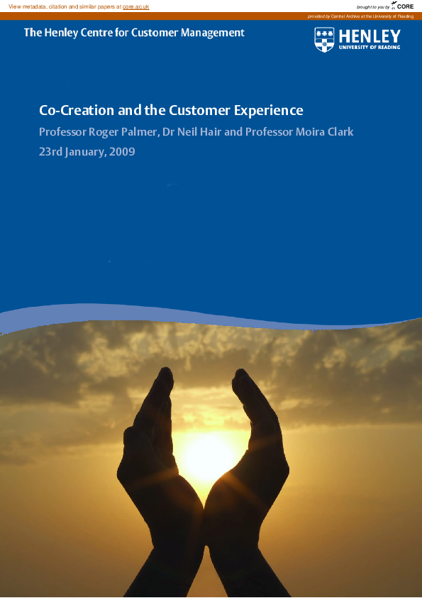 (PDF) Co-creation and the customer experience
