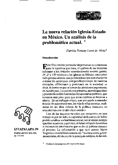 (PDF) La nueva relación Iglesia-Estado en México. Un análisis de la ...