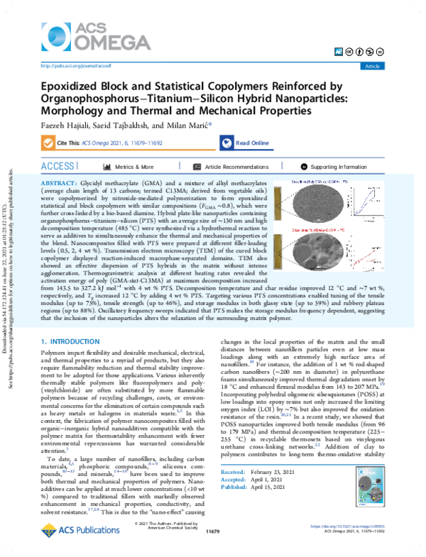(PDF) Epoxidized Block and Statistical Copolymers Reinforced by Organophosphorus–Titanium ...