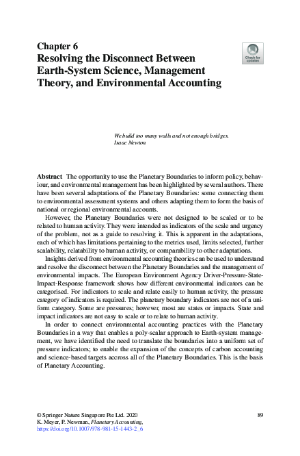 (PDF) Resolving the Disconnect Between Earth-System Science, Management ...