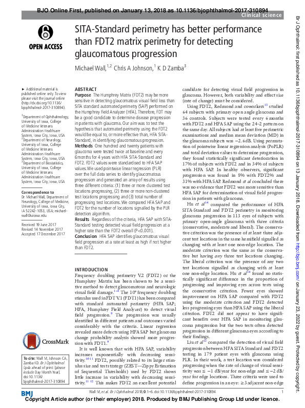 (PDF) SITA-Standard perimetry has better performance than FDT2 matrix ...