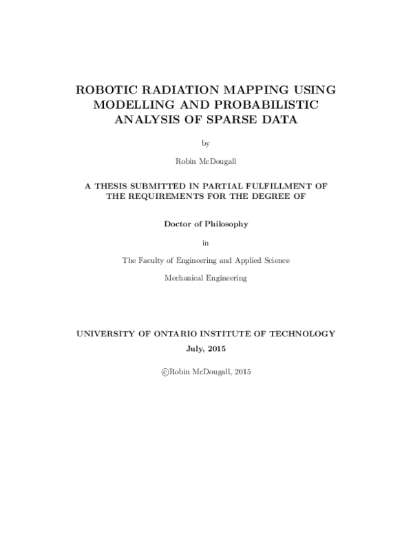 (PDF) Robotic radiation mapping using modelling and probabilistic analysis of sparse data