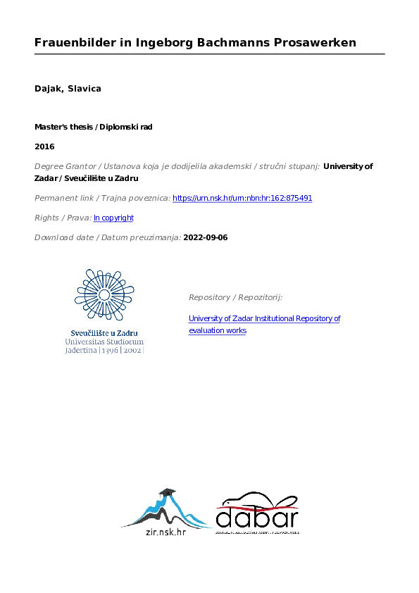 (PDF) The concept of women in the prose by Ingeborg Bachmann