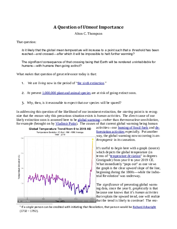 (PDF) A Question of Utmost Importance