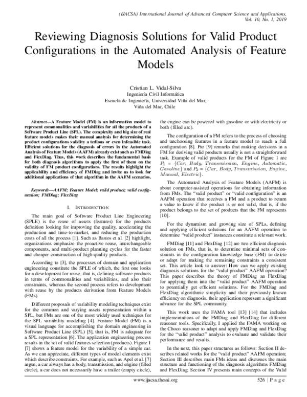 Pdf Diagnosis Solutions For Valid Feature Configurations