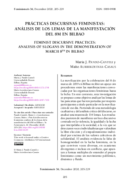 (PDF) Prácticas discursivas feministas: análisis de los lemas de la ...