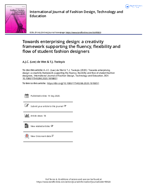 (PDF) Towards enterprising design: a creativity framework supporting the fluency, flexibility ...