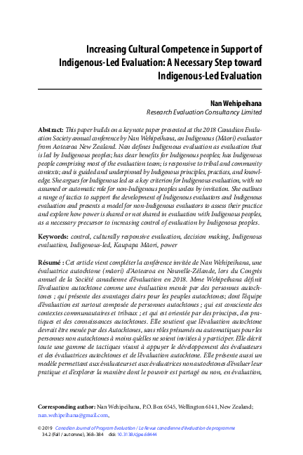 (PDF) Increasing Cultural Competence in Support of Indigenous-Led ...