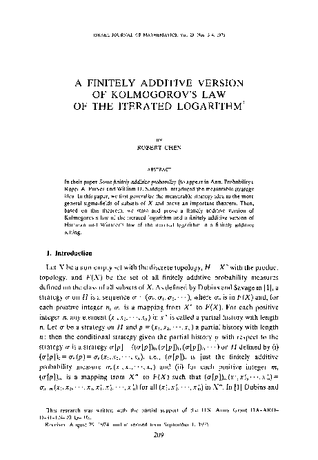 (PDF) A finitely additive version of kolmogorov’s law of the iterated logarithm