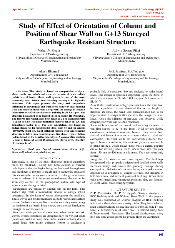 (PDF) Study of Effect of Orientation of Column and Position of Shear ...