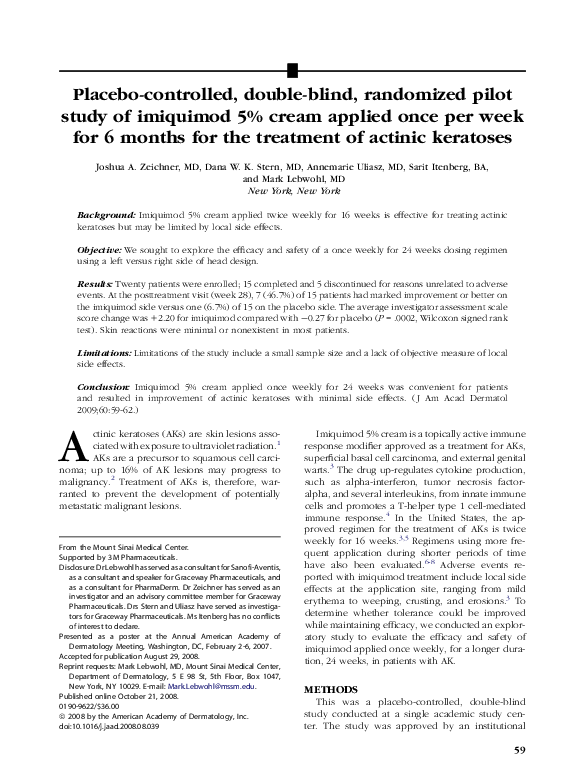 (PDF) Placebo-controlled, double-blind, randomized pilot study of ...