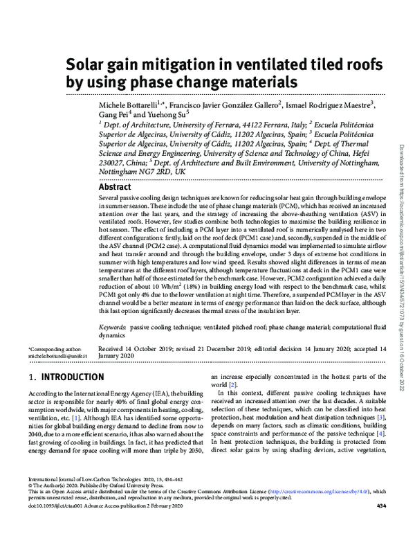 (PDF) Solar gain mitigation in ventilated tiled roofs by using phase ...