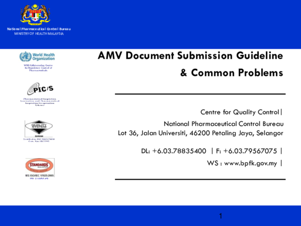 (PDF) National Pharmaceutical Control Bureau MINISTRY OF HEALTH ...