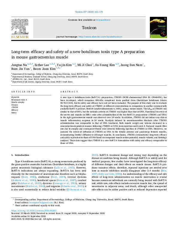 (PDF) Long-term efficacy and safety of a new botulinum toxin type A ...