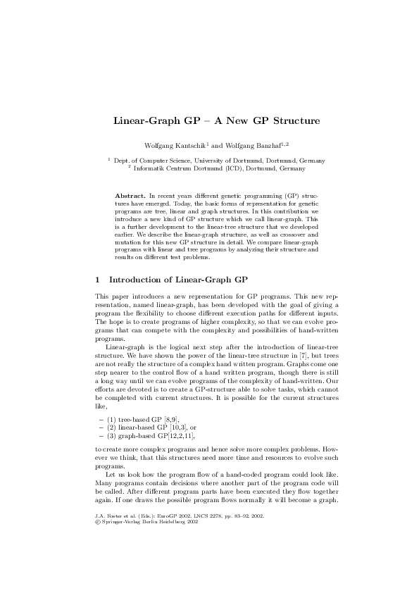 (PDF) Linear-Graph GP - A New GP Structure