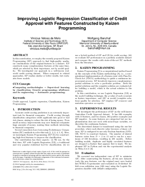 (PDF) Improving Logistic Regression Classification of Credit Approval ...
