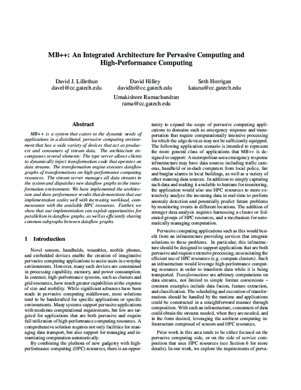 (PDF) MB++: An Integrated Architecture for Pervasive Computing and High ...
