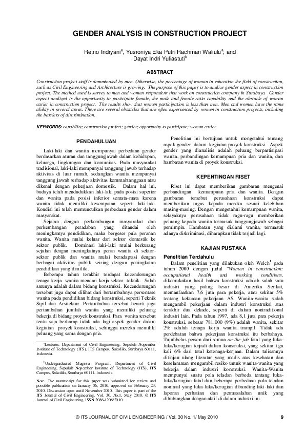 (PDF) Gender Analysis in Construction Project