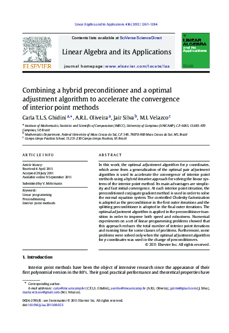 (PDF) Combining a hybrid preconditioner and a optimal adjustment algorithm to accelerate the ...