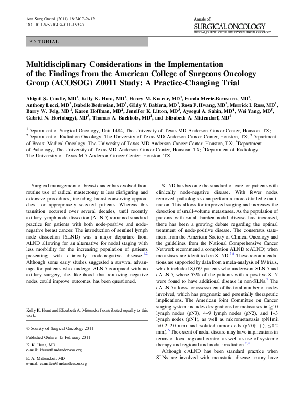 (PDF) Multidisciplinary Considerations in the Implementation of the ...