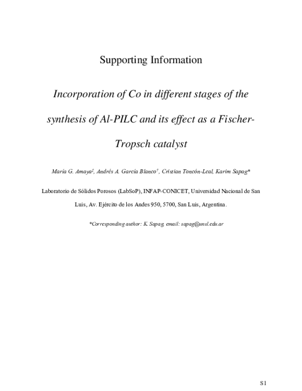 (PDF) Incorporation of Co in Different Stages of the Synthesis of Al ...