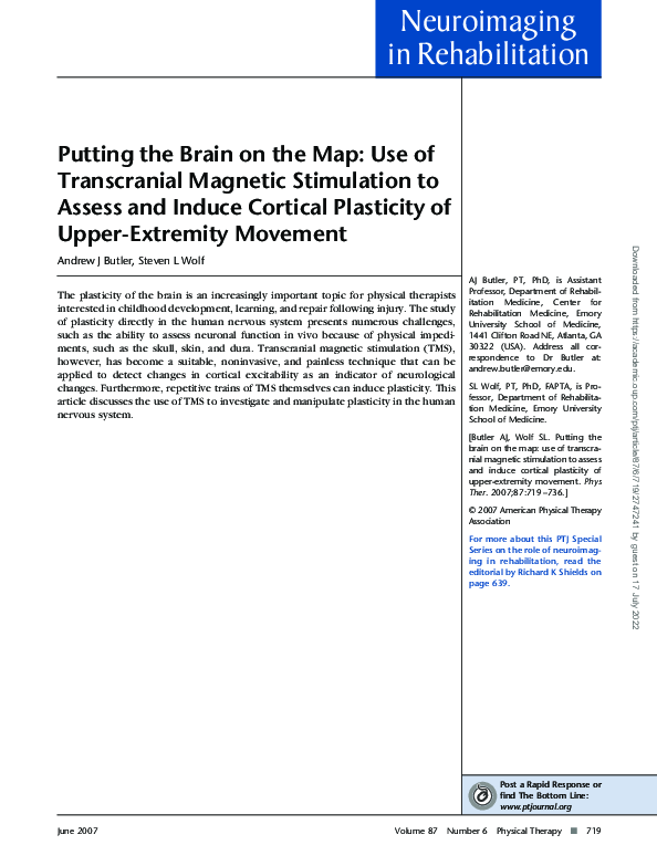 (PDF) Putting the Brain on the Map: Use of Transcranial Magnetic Stimulation to Assess and ...