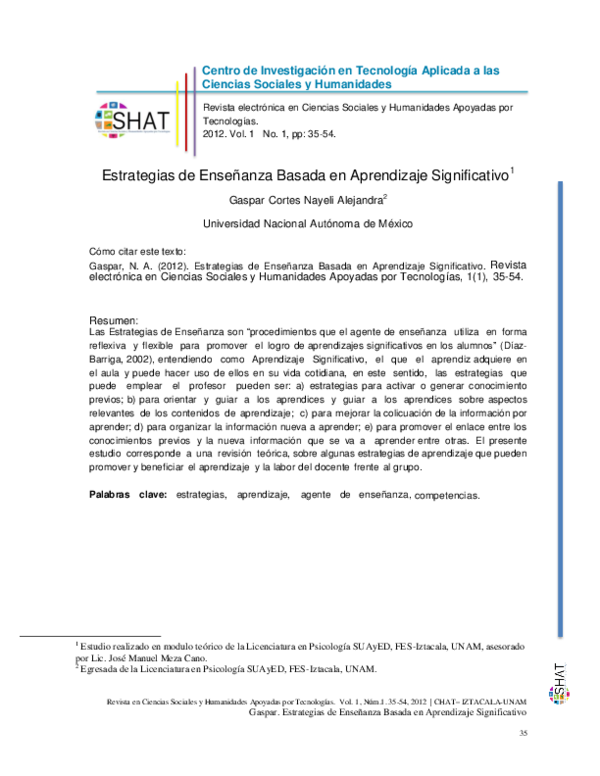(PDF) Estrategias de Enseñanza Basada en Aprendizaje Significativo