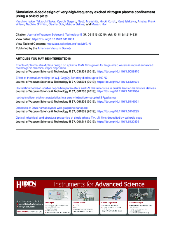 (PDF) Simulation-aided design of very-high-frequency excited nitrogen ...