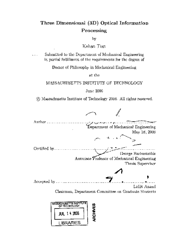 Pdf 3d Optical Information Processing 2054
