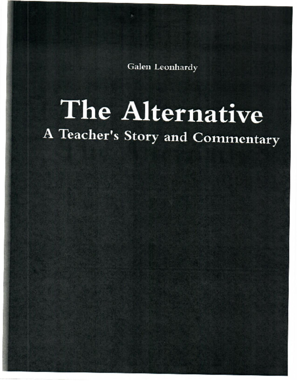 (PDF) The Alternative A Teacher's Story and Commentary (Excerpts and ...