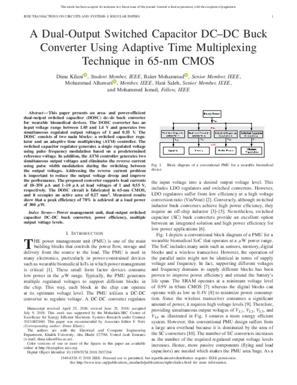 (PDF) A Dual-Output Switched Capacitor DC–DC Buck Converter Using Adaptive Time Multiplexing ...