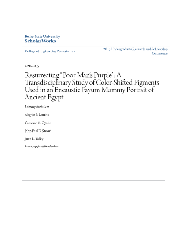 (PDF) Resurrecting “Poor Man’s Purple”: A Transdisciplinary Study of ...
