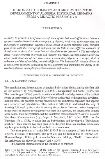 (PDF) The Roles of Geometry and Arithmetic in the Development of ...