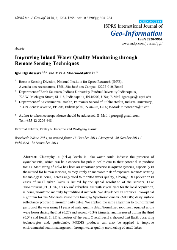 (PDF) Improving Inland Water Quality Monitoring through Remote Sensing ...