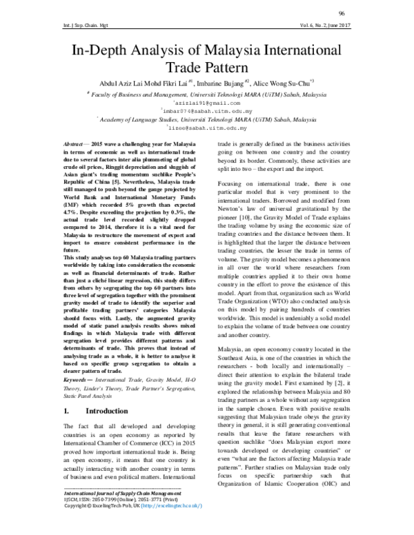 (PDF) In-Depth Analysis of Malaysia International Trade Pattern