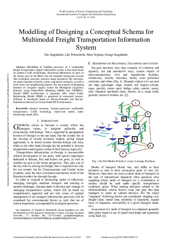 (PDF) Modelling Of Designing A Conceptual Schema For Multimodal Freight ...