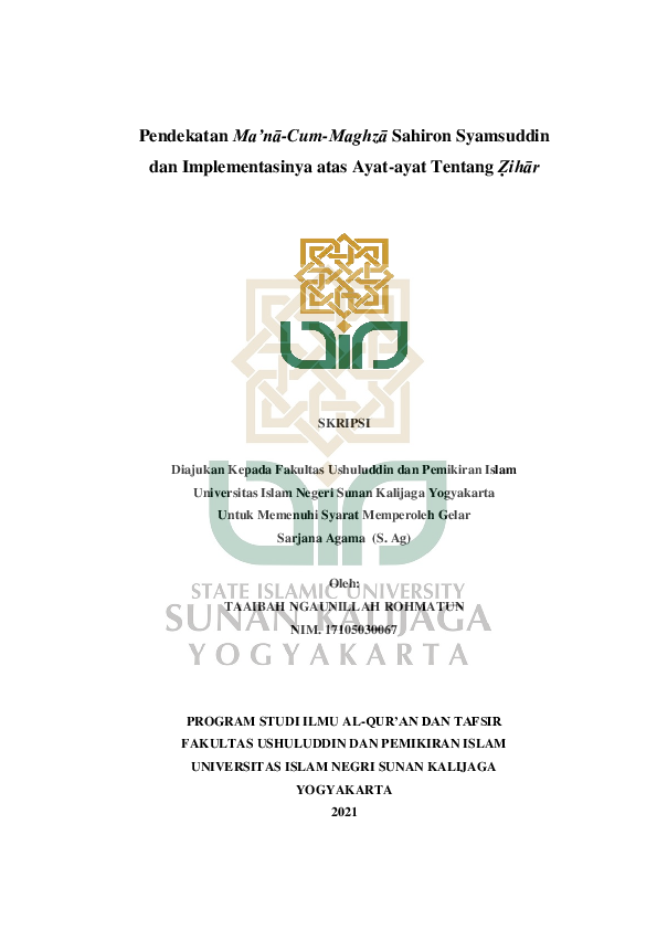 (PDF) Pendekatan Ma’nā-Cum-Maghzā Sahiron Syamsuddin dan ...