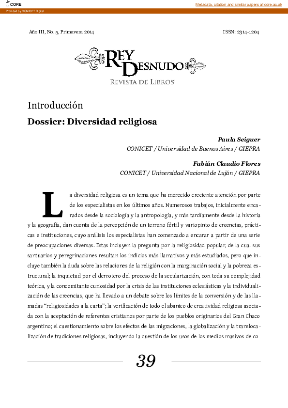 (PDF) Diversidad religiosa