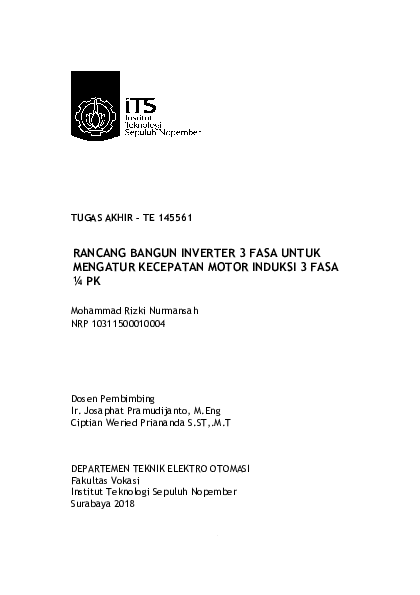 (PDF) Rancang Bangun Inverter 3 Fasa Untuk Mengatur Kecepatan Motor Induksi 3 Fasa 1/4 PK