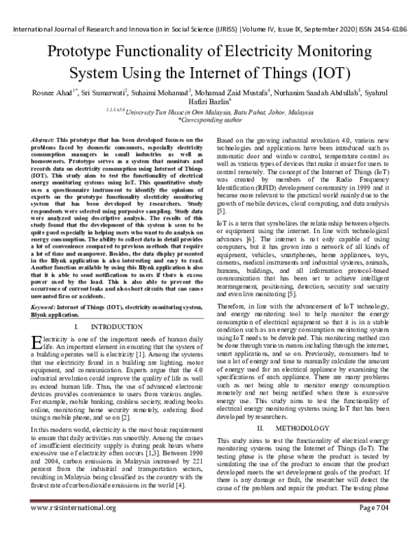(PDF) IoT-Based Electricity Monitoring System Prototype