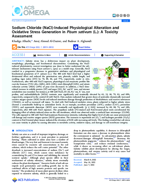 (PDF) Sodium Chloride (NaCl)-Induced Physiological Alteration and ...