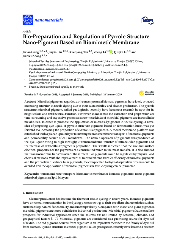 (PDF) Bio-Preparation and Regulation of Pyrrole Structure Nano-Pigment ...